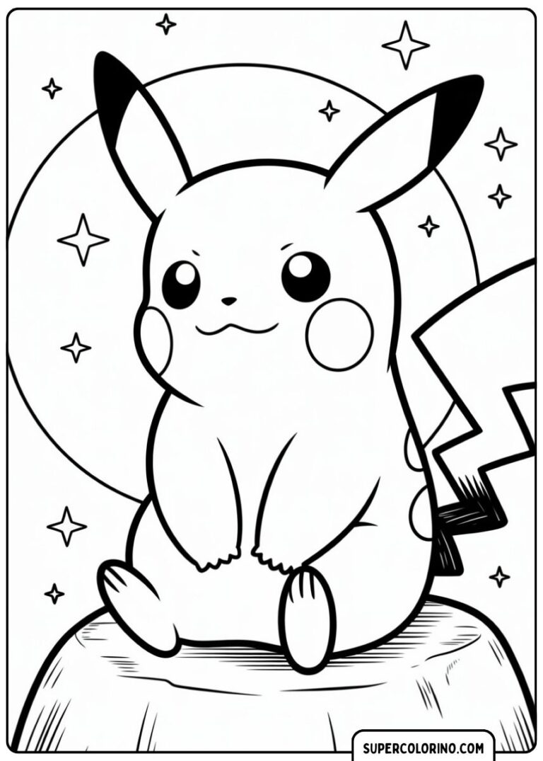 22 disegni di Pikachu da colorare gratis da stampare