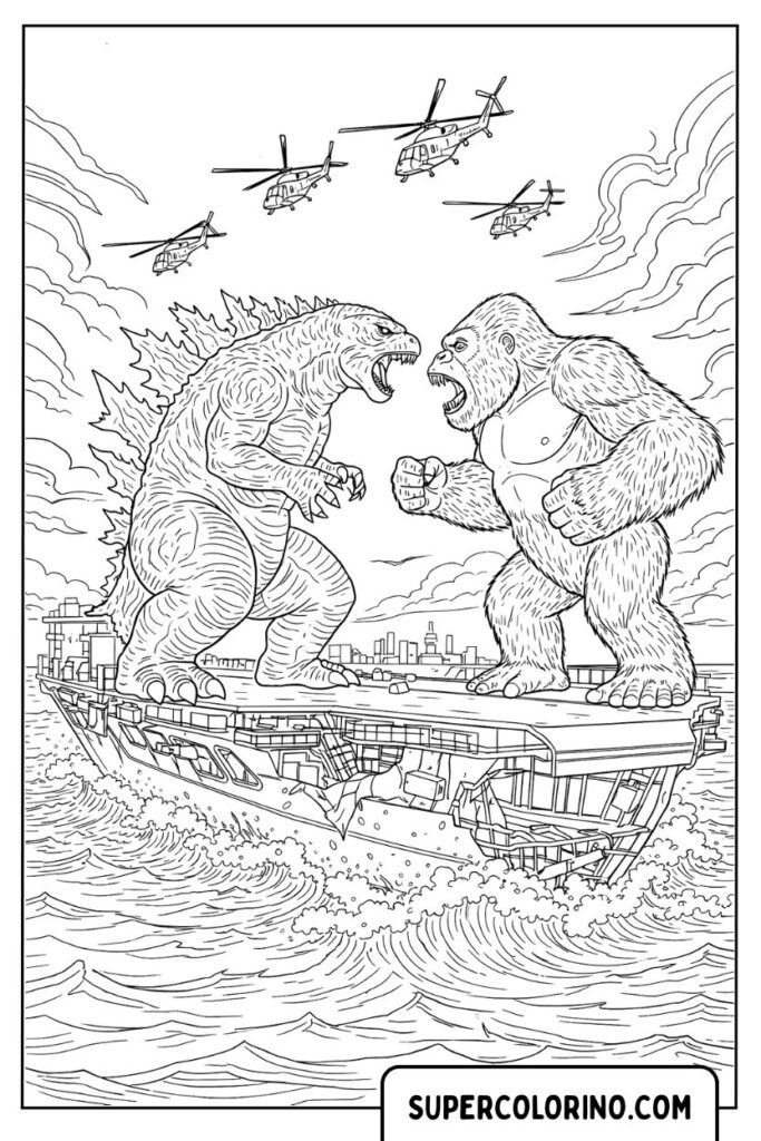 22 disegni di Godzilla da colorare gratis da stampare