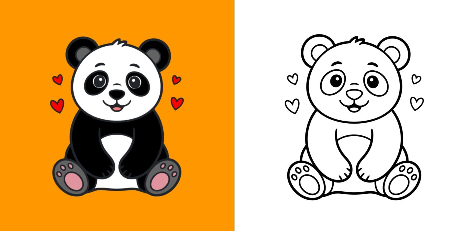 Panda da colorare da scaricare gratuitamente