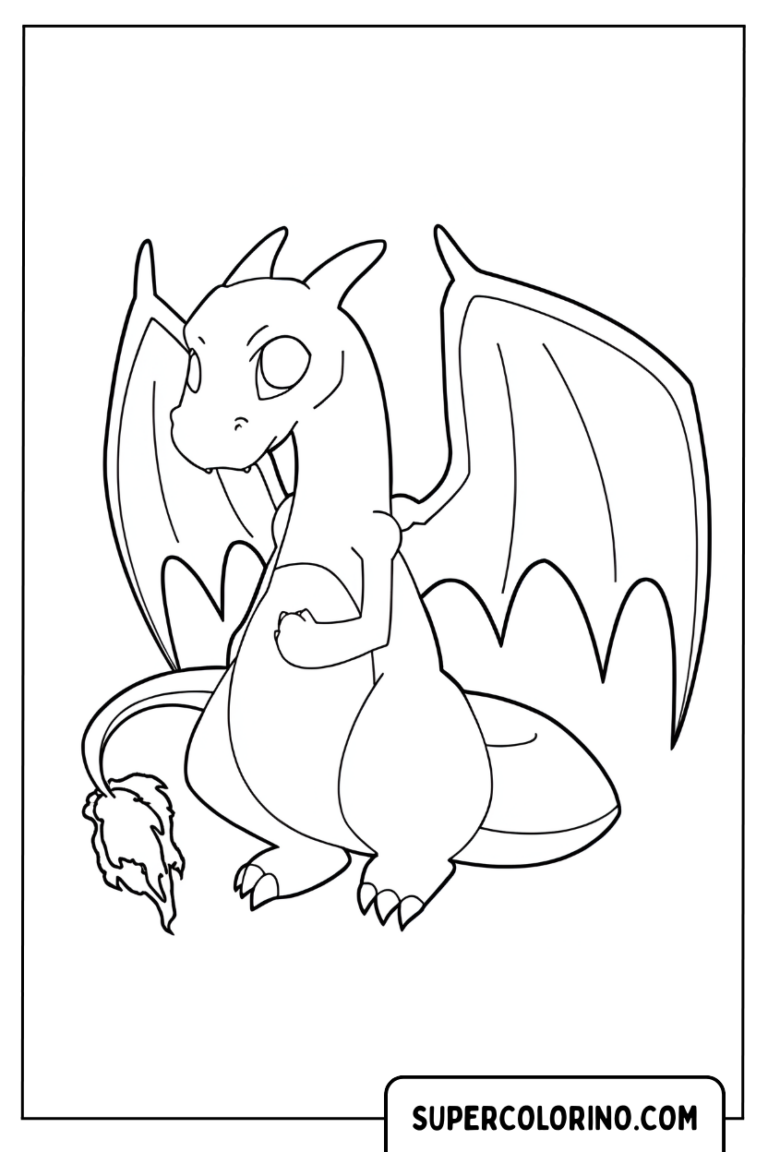 14 Charizard da Colorare da Scaricare Gratis