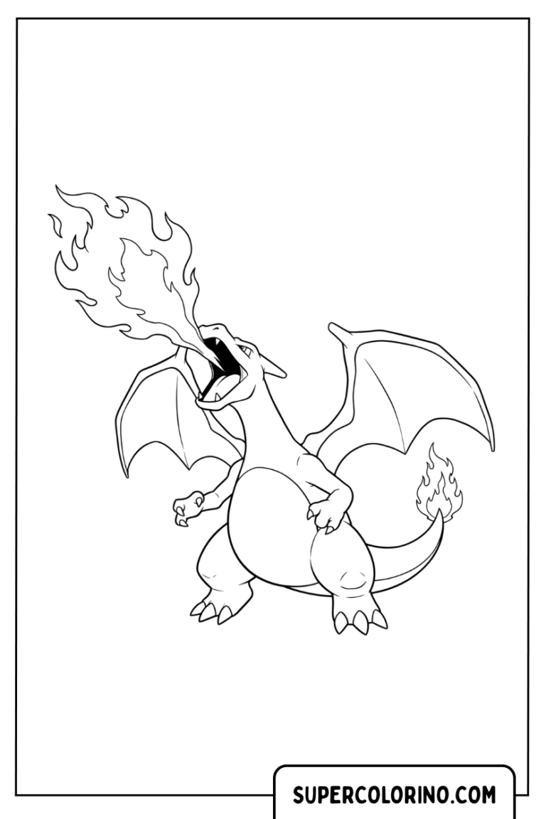 14 Charizard da Colorare da Scaricare Gratis