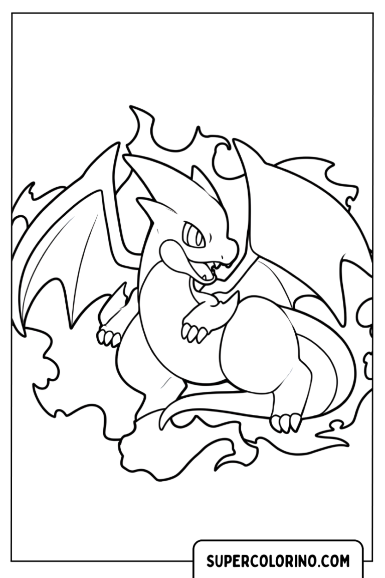 14 Charizard da Colorare da Scaricare Gratis
