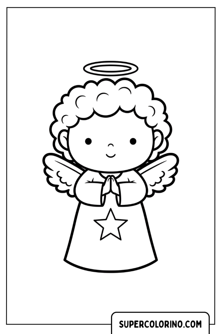Angelo da Colorare Gratuito da Scaricare per Bambini
