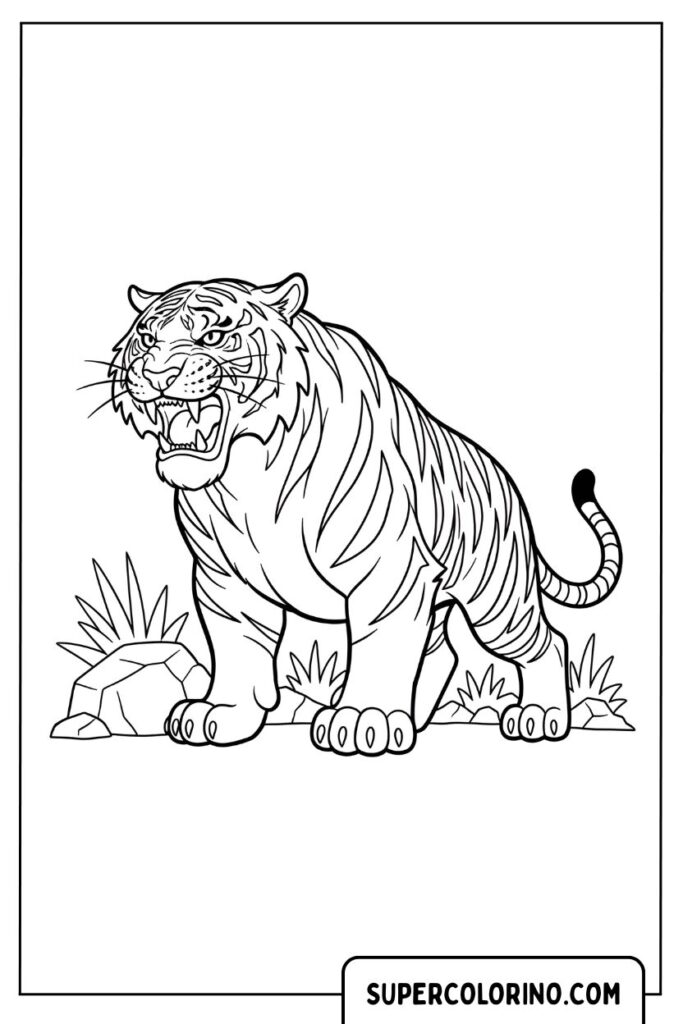 Tigre da Colorare gratuiti da scaricare per bambini