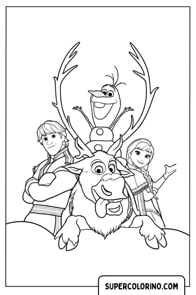 Frozen da Colorare Gratuiti da Scaricare per Bambini