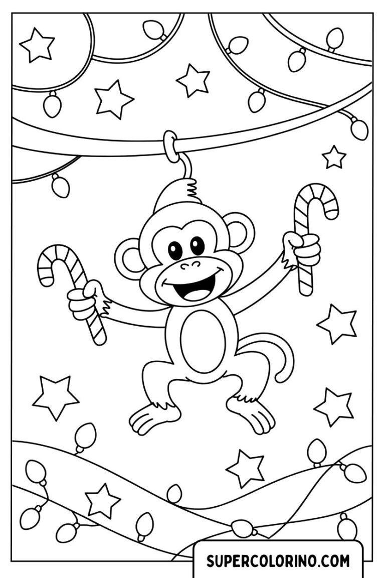 15 Scimmia da colorare gratuiti da scaricare per bambini