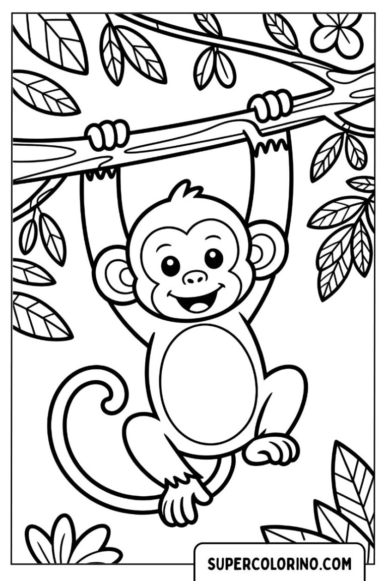 15 Scimmia da colorare gratuiti da scaricare per bambini