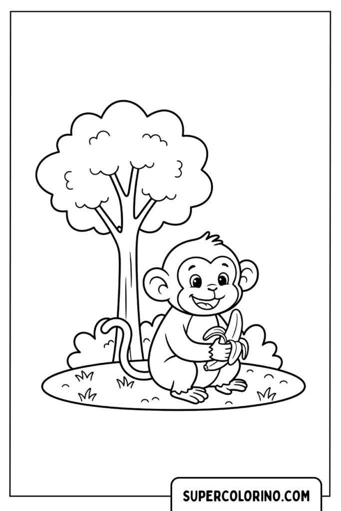 15 Scimmia da colorare gratuiti da scaricare per bambini