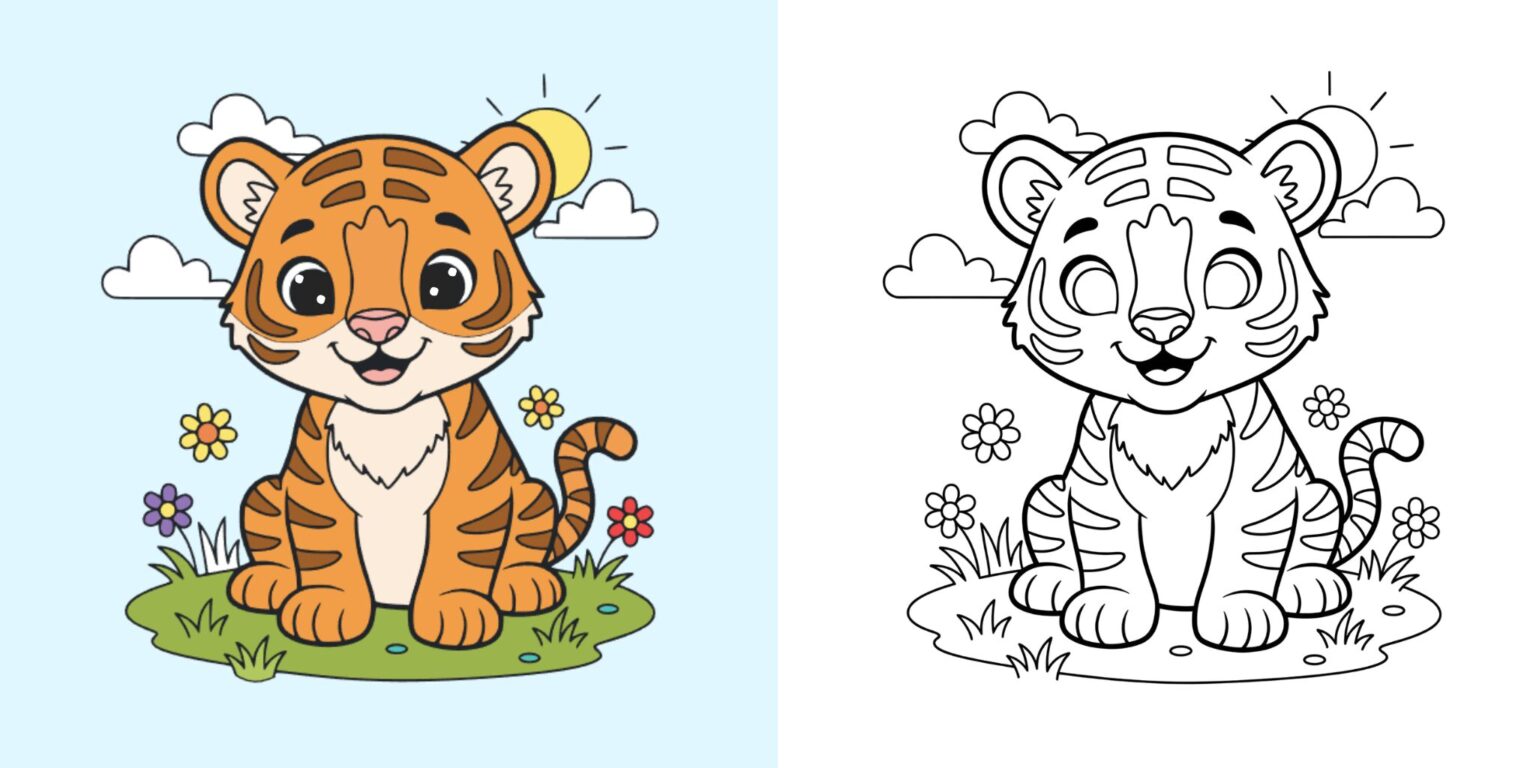 Tigre da Colorare gratuiti da scaricare per bambini