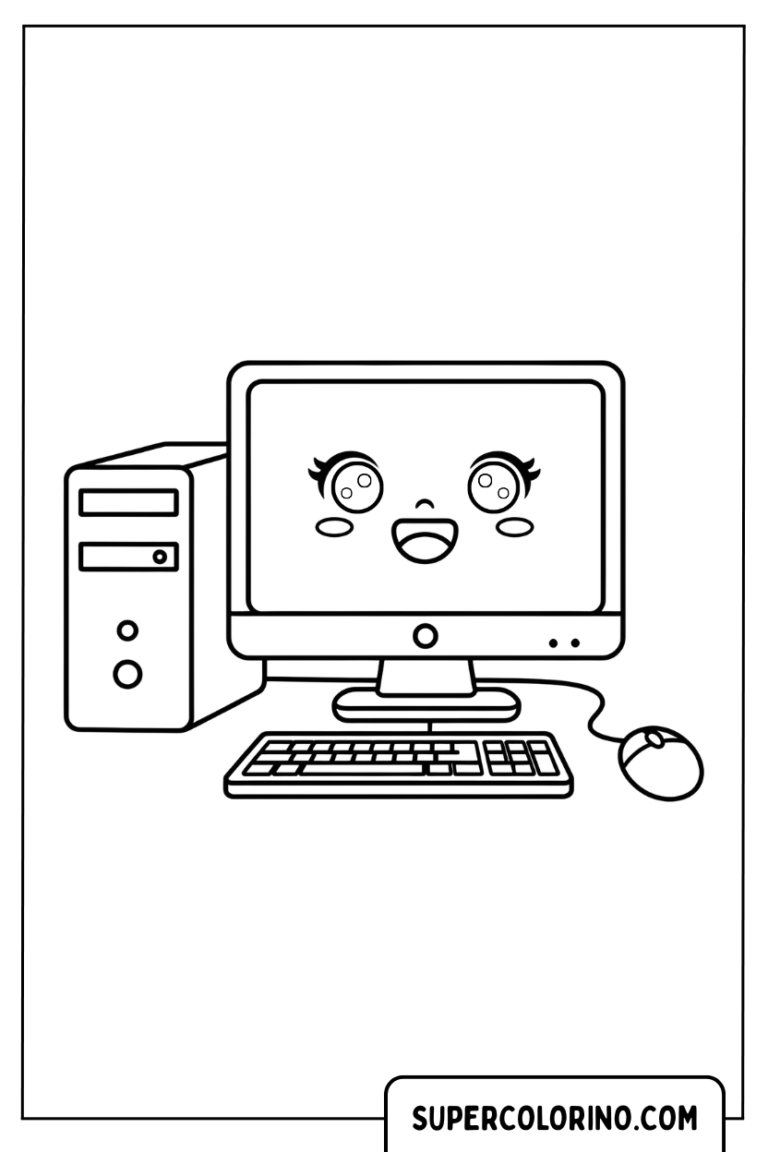 15 Ordinateur Coloriage gratuits à imprimer