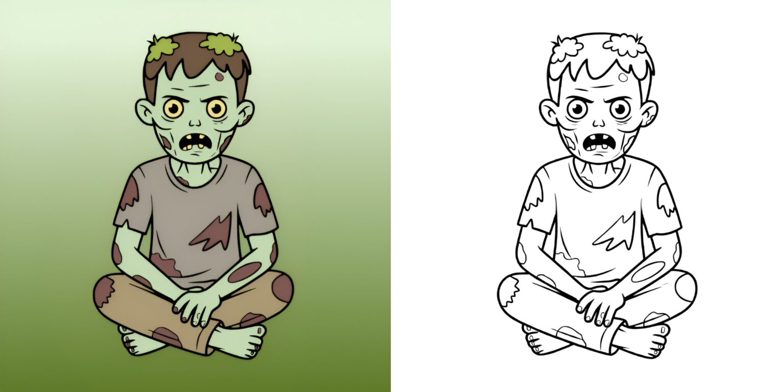 15 Zombie da colorare gratuiti da scaricare.