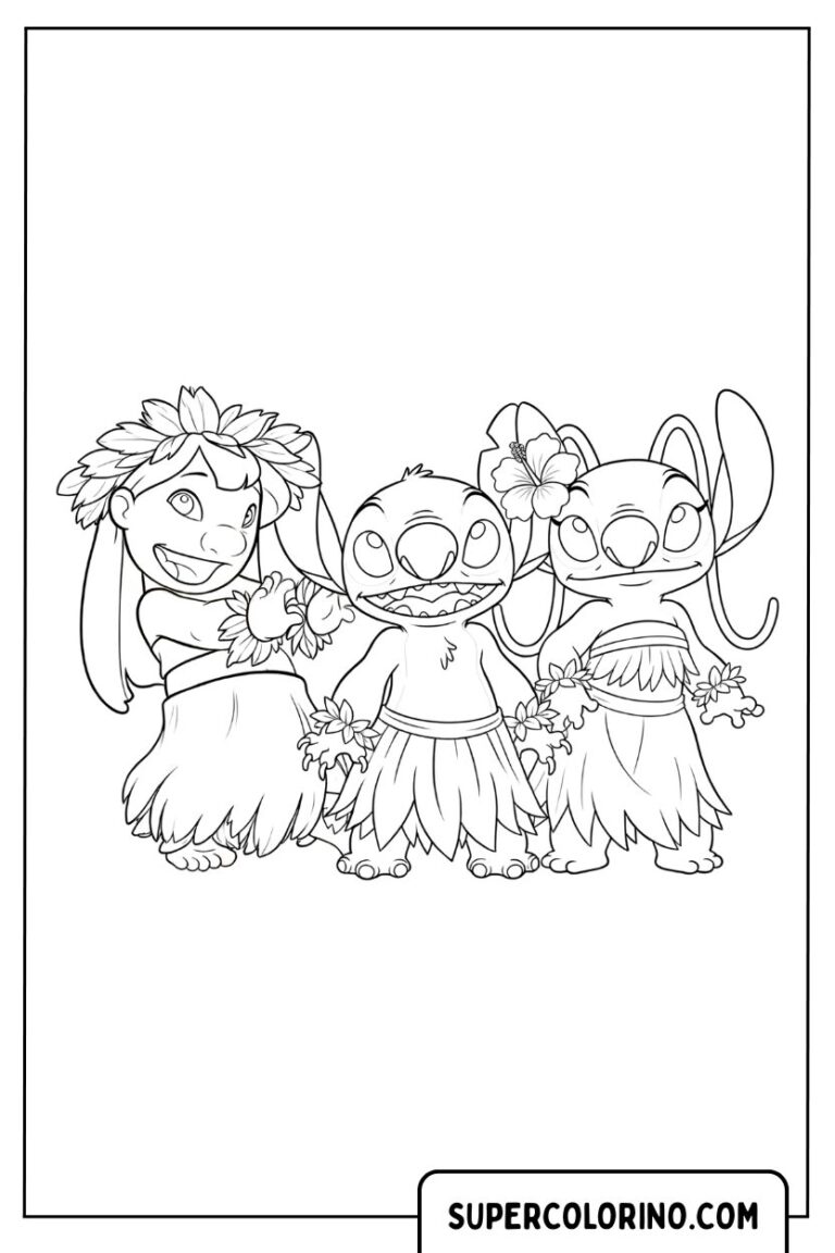 10 Angel Lilo en Stitch kleurplaten gratis printen